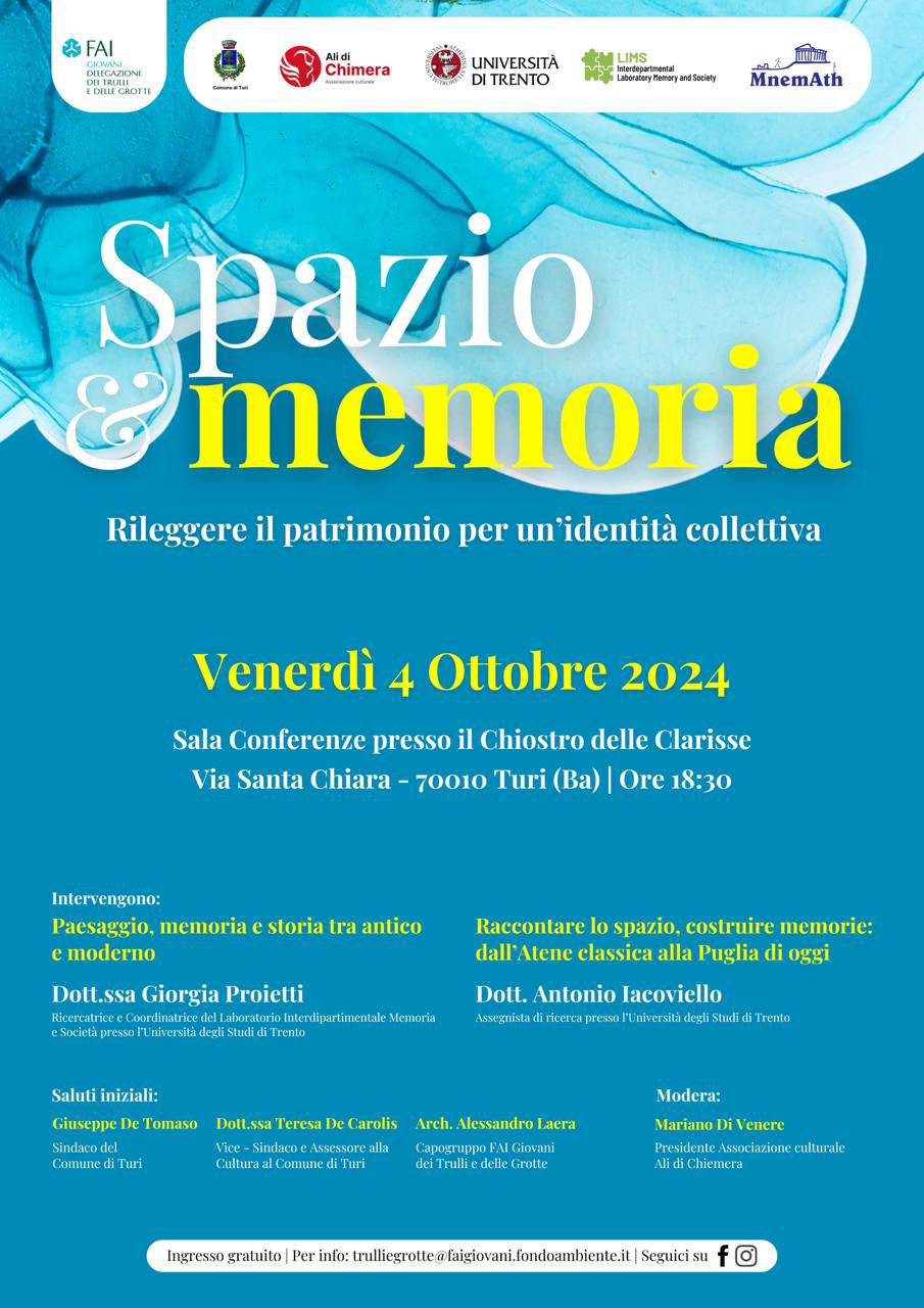 4 October 2024 - Spazio e memoria. Rileggere il patrimonio per un'identità collettiva - LIMS