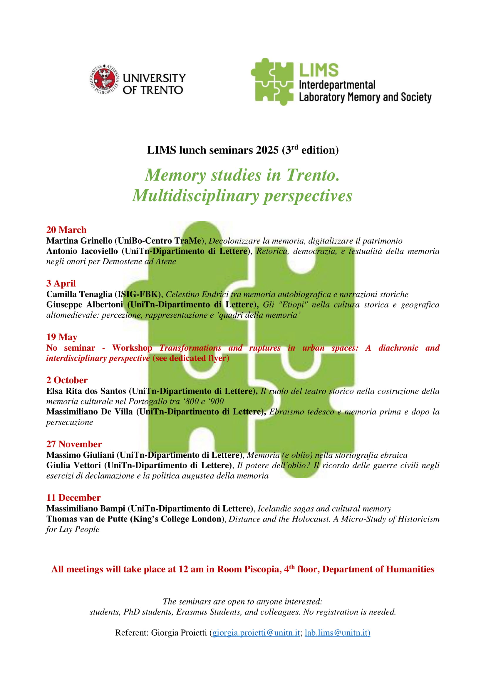 LIMS Lunch Seminars 2025 – Laboratorio LIMS